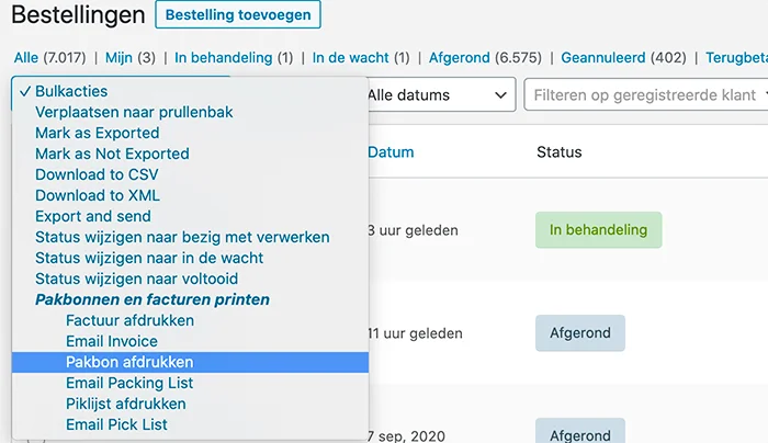Pakbonnen en picklijsten maken in WooCommerce - Webtalis